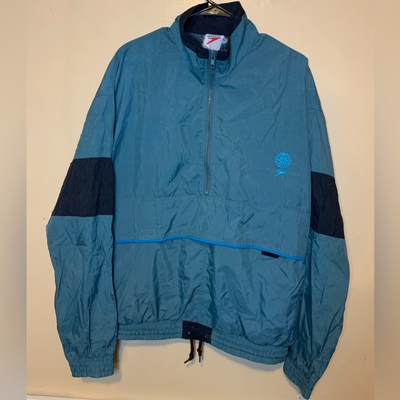 Speedo | Jackets & Coats | Vintage Speedo Nylon Windbreaker Half Zip ...